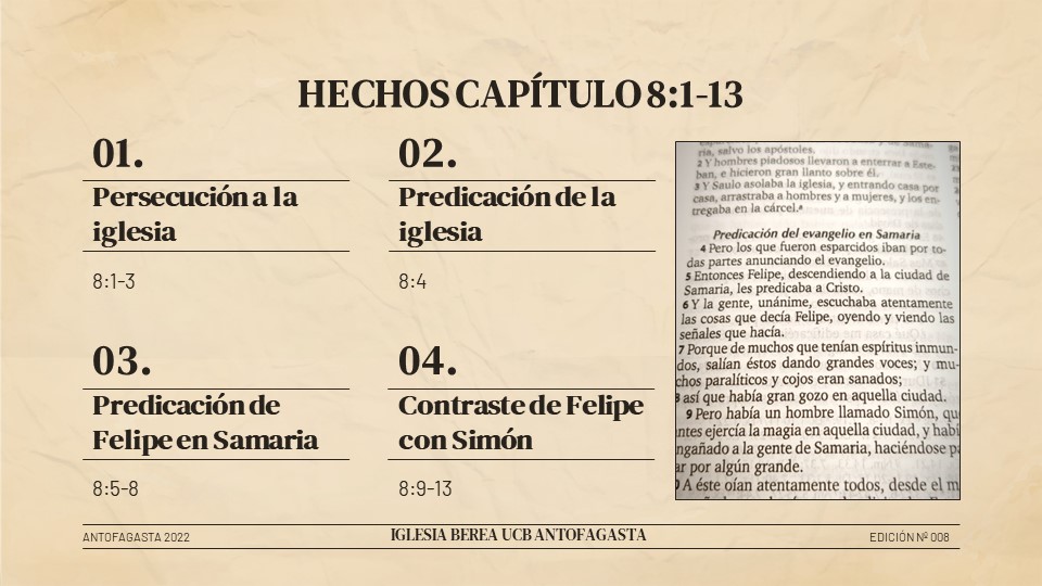 Evangelismo en el Libro de los Hechos: Capítulo 8 (parte 1) – Iglesia Berea Centro Bíblico de ...